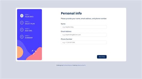 Frontend Mentor Multi Step Form Using Html Css Javascript Coding
