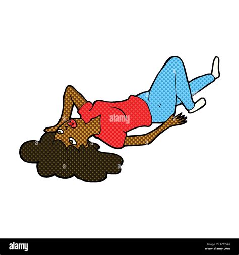 Retro Comic Book Style Cartoon Woman Lying On Floor Stock Vector Image And Art Alamy