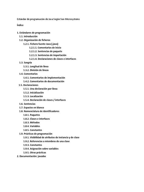 estándar de programación de java según sun microsystems pdf java lenguaje de programación