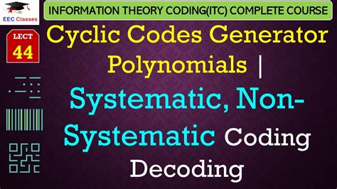 l44 cyclic codes generator polynomials systematic non systematic coding decoding itc