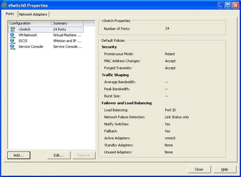 Creating A VMkernel Port For ISCSI VMotion NFS And FT On Standard