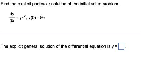 Solved Find The Explicit Particular Solution Of The Initial Chegg
