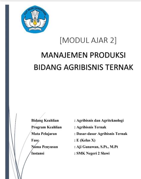 Modul Ajar Dasar Dasar Agribisnis Ternak