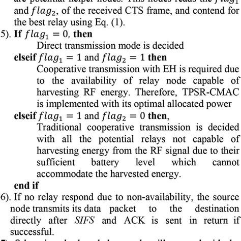 algorithm 2 power allocation and relay selection backoff procedure download scientific diagram