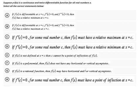solved suppose y f x is a continuous and twice