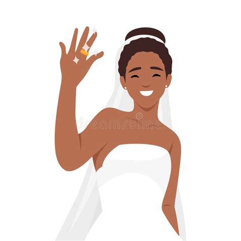 Young Woman Happy Just Married Spouse Or Wife Wearing A Veil With Flowers And Showing Her