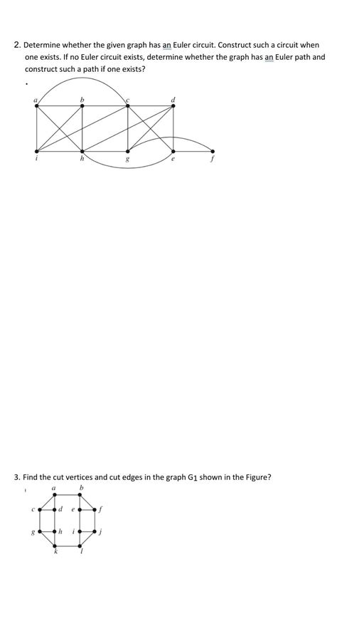 Solved 2 Determine Whether The Given Graph Has An Euler Chegg