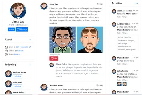 Reactjs User Profile Page Template