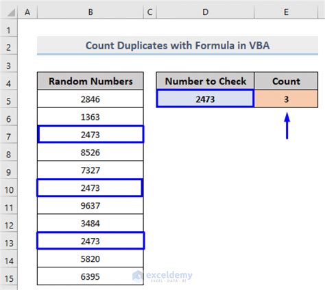 vba to count duplicates in range in excel 4 methods exceldemy