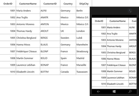 getting started with uwp datagrid control syncfusion