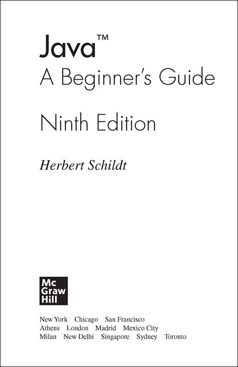 title page java a beginner s guide ninth edition 9th edition [book]