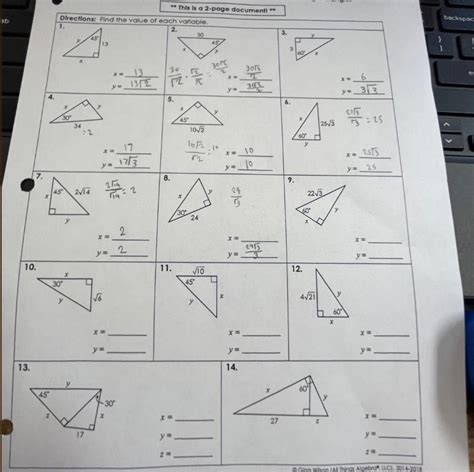 Please Help Asap Geometry Unit Homework Right Triangles And