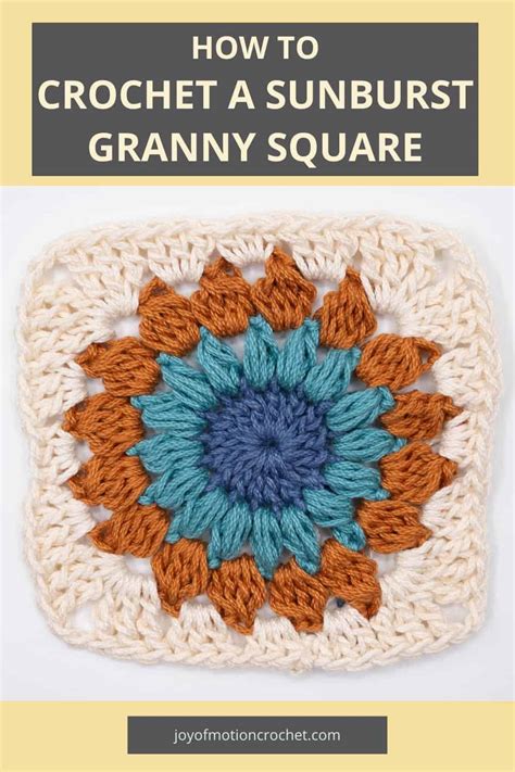 How To Crochet A Sunburst Granny Square Easy Step By Step