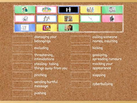 Bullying Matching Exercise Match Up