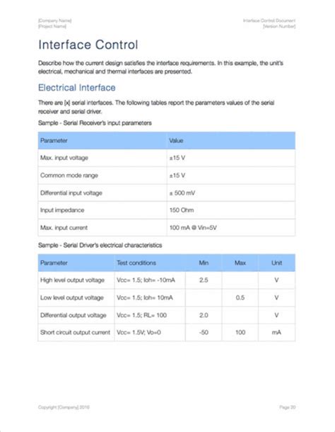 Interface Control Document Template Apple Templates Forms