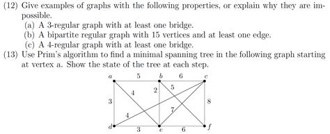 solved 12 give examples of graphs with the following