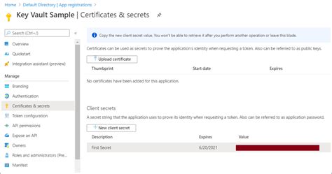 the code blogger service principal and client secret with azure key vault
