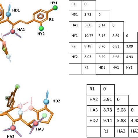 Pharmacophore Mapping And Distance Matrix Of Pharmacophore Models A