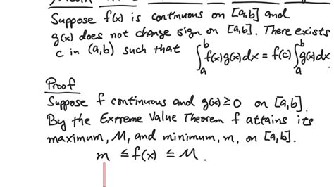 mean value theorem for definite integrals youtube