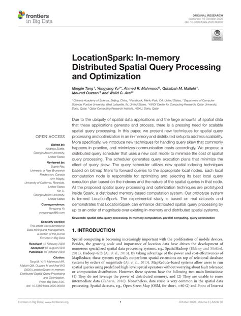 pdf locationspark in memory distributed spatial query processing and optimization