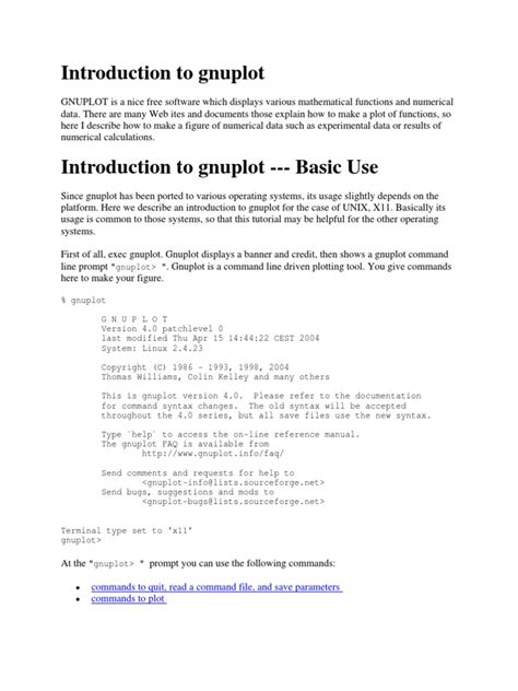 introduction to gnuplot pdf command line interface histogram