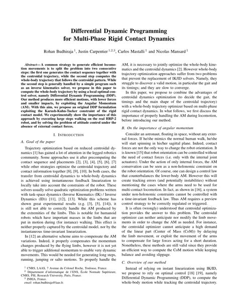 pdf differential dynamic programming for multi phase rigid contact dynamics