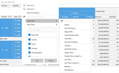 Excel Like Filtering And Sorting In Uwp Pivot Grid Control Syncfusion