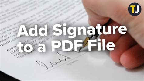 how to add a signature to a pdf file youtube
