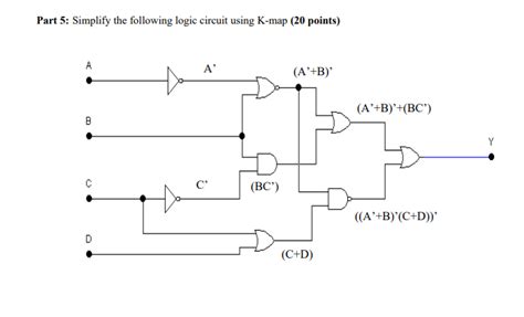 solved part 5 simplify the following logic circuit using