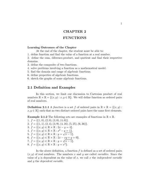 chapter 2 enjoy chapter 2 functions learning outcomes of the chapter at the end of the