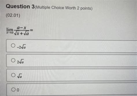 solved question 3 multiple choice worth 2 points 02 01