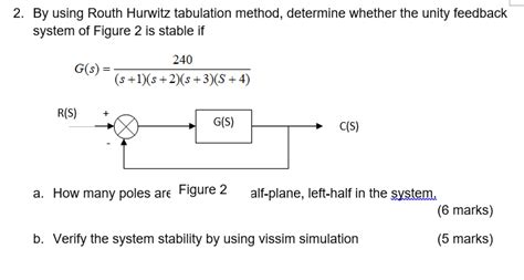 solved 2 by using routh hurwitz tabulation method