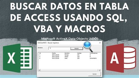 buscar registros en tabla de access desde excel usando sql query vba y ado exceleinfo youtube