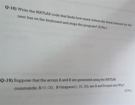 solved q 18 write the matlab code that finds how many