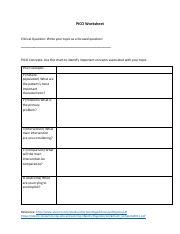 PICO Worksheet Format Pdf PICO Worksheet Clinical Question Write