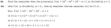 remainder theorem of polynomials polynomials class 9 mathematics edurev notes