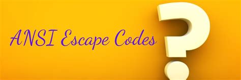 what are ansi escape codes outshine labs