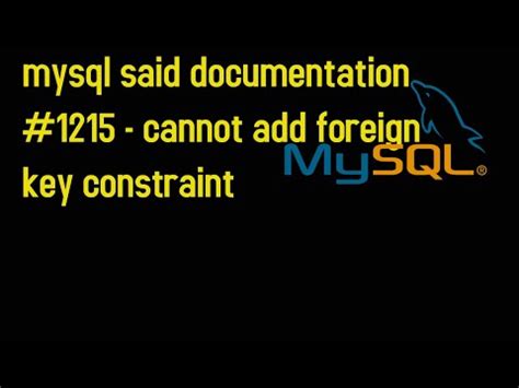 Solución para error mysql 1215 cannot add foreign key constraint MySQL YA