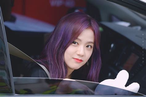 Closed Photo Blackpink Jisoo Purple Hair Black Pink