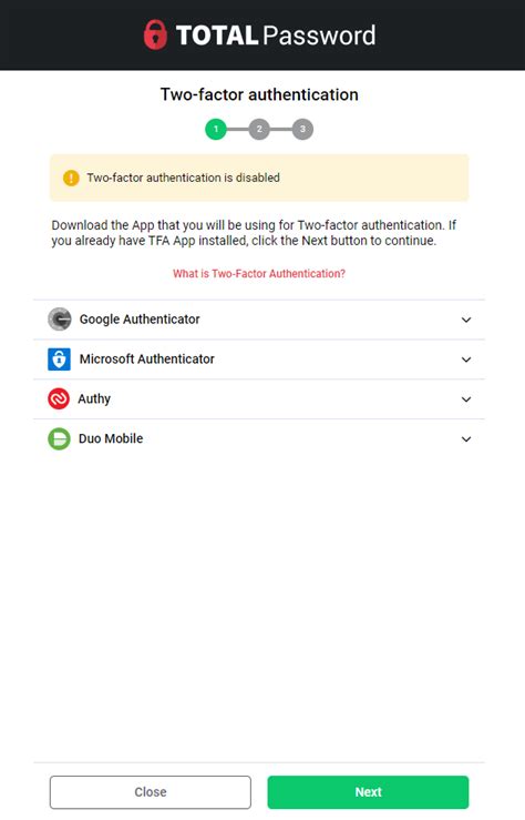 Enabling Two Factor Authentication 2FA