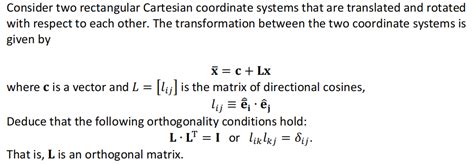 solved consider two rectangular cartesian coordinate systems