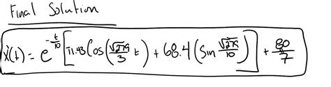 solved solve the initial value problem mx” bx kx mg