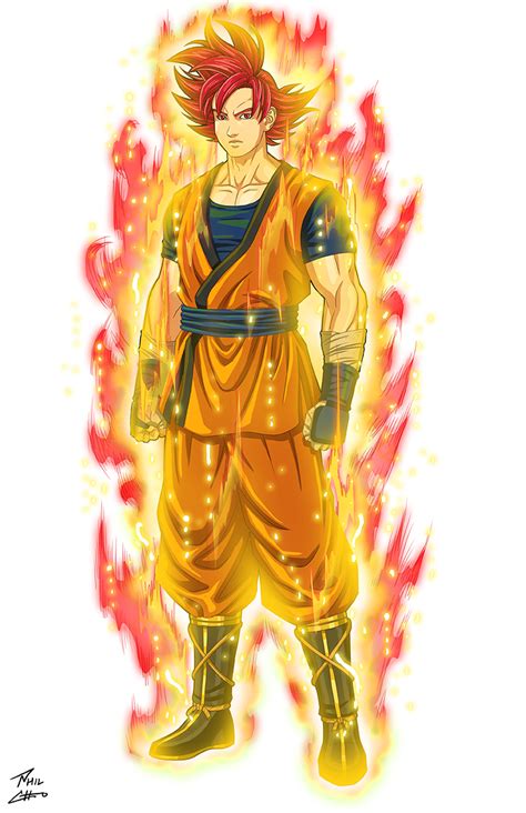 Super Saiyan God Goku Dbu By Phil Cho On Deviantart