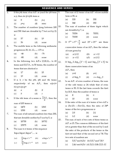 sequence and series elementary mathematics arithmetic free 30 day trial scribd