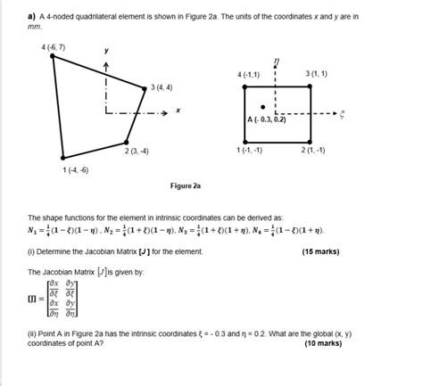 solved a a 4 noded quadrilateral element is shown in figure