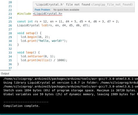 Editor Error LiquidCrystal H File Not Found Clang Pp File Not Found