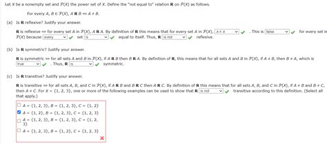 solved let x be a nonempty set and p x the power set of x