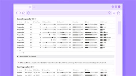 Progress Bar Designs For Your Notion Database Red Gregory