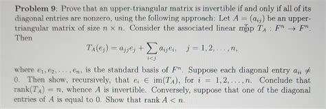 solved problem 9 prove that an upper triangular matrix is