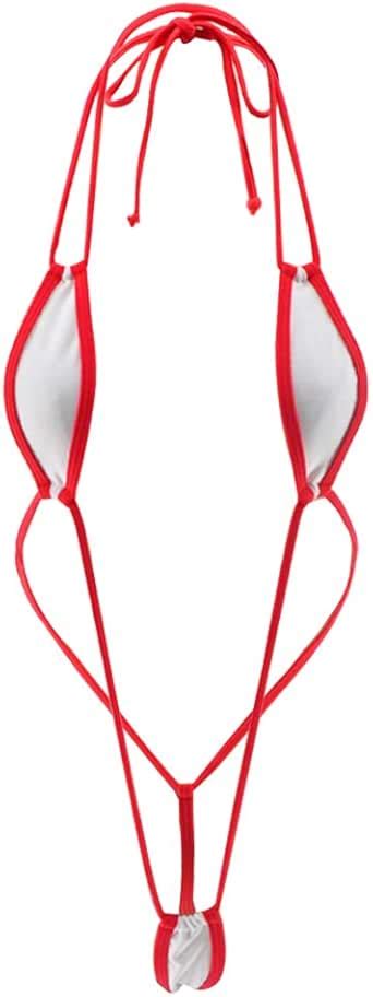 Sheerylo Extreme Monokini Slingshot Bikini For Women Red White Au Fashion